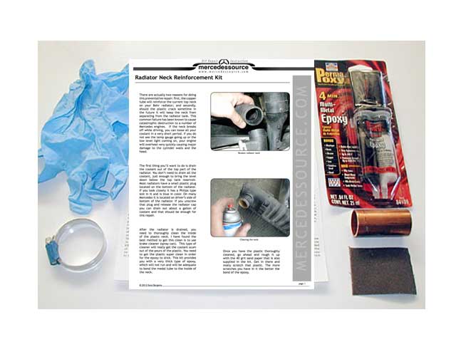 Plastic Radiator Neck Reinforcement Kit | MercedesSource Kits Product ...