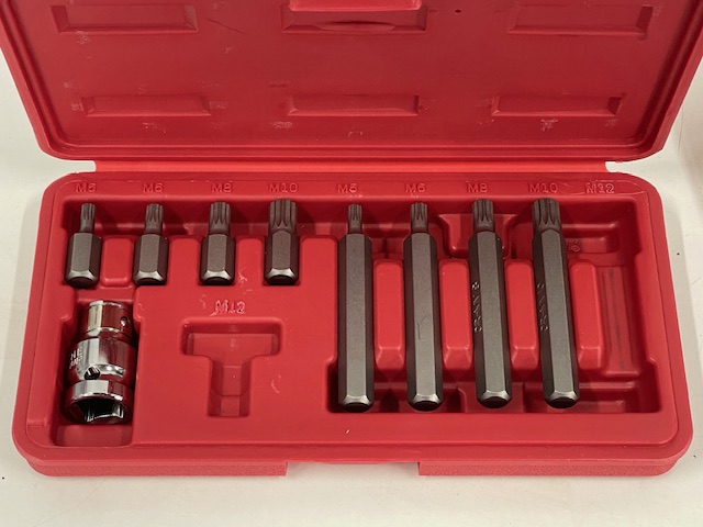 12-Point Spline Bit Set in Handy Case with 1/2" Socket Drive Adapter ...