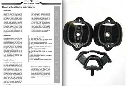 W123 Early W126 Turbo Diesel Motor Mount Kit with Free Instructions ...